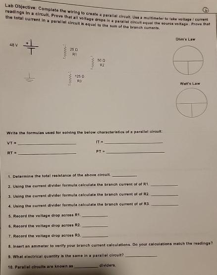 Solved Lab Objective: Compiete the wiring to ereate a | Chegg.com