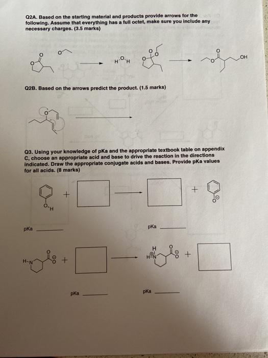 Solved Q2A. Based on the starting material and products | Chegg.com