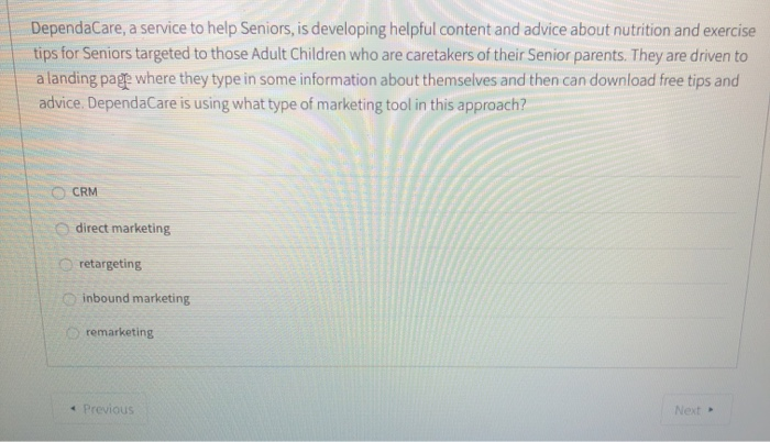 Solved DependaCare, a service to help Seniors, is developing | Chegg.com