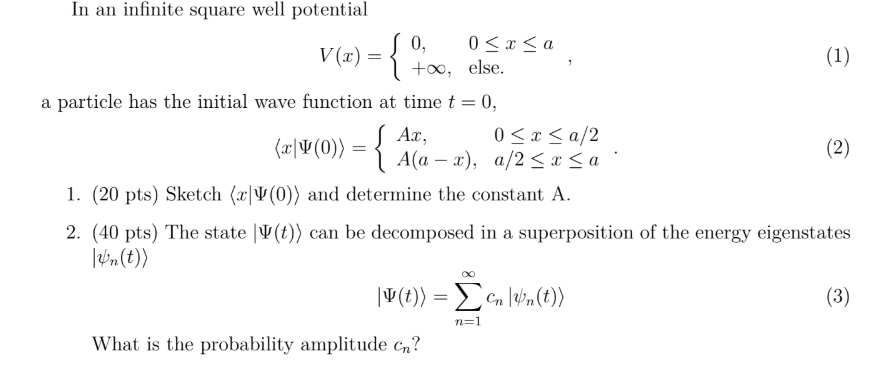 Solved In an infinite square well | Chegg.com