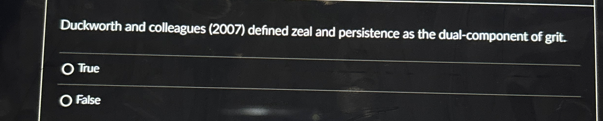 Solved Duckworth and colleagues (2007) ﻿defined zeal and | Chegg.com