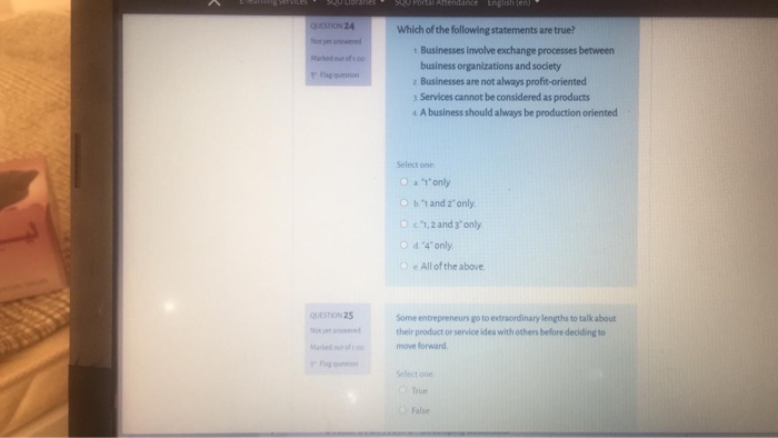Solved E-learning services SQU Libraries SQU Portal | Chegg.com