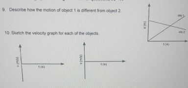 Solved Describe how the motion of object 1 ﻿is different | Chegg.com