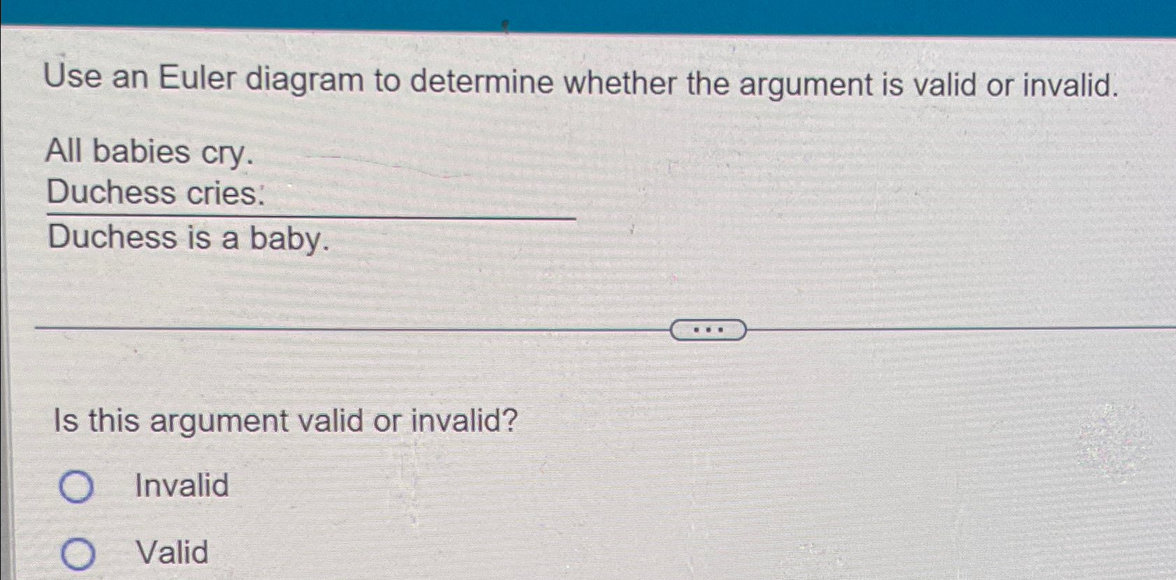 Solved Use an Euler diagram to determine whether the | Chegg.com