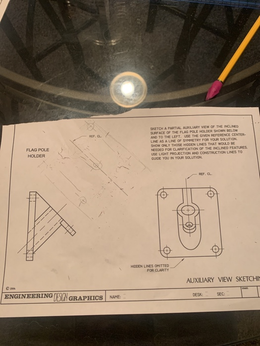 Solved REF.CL SKETCH A PARTIAL AUXILIARY VIEW OF THE | Chegg.com