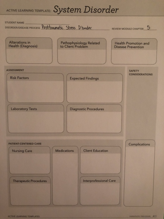 Solved ACTIVE LEARNING TEMPLATE System Disorder STUDENT NAME | Chegg.com
