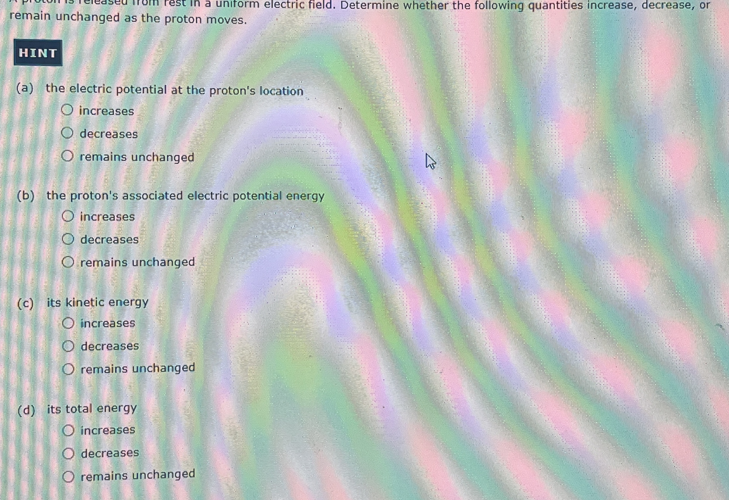 Solved remain unchanged as the proton moves.HINT(a) ﻿the | Chegg.com