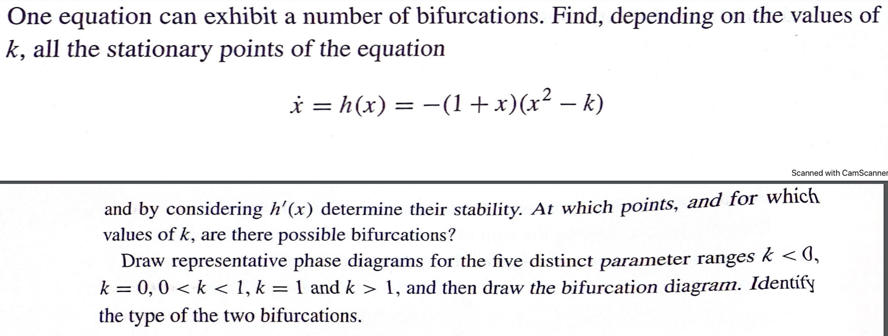 Solved and by considering h'(x) ﻿determine their stability. | Chegg.com
