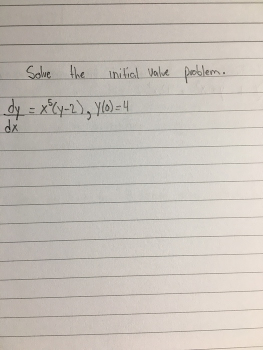 Solved Solve the Initial value problem. dy = x²(y-2), y(0) = | Chegg.com