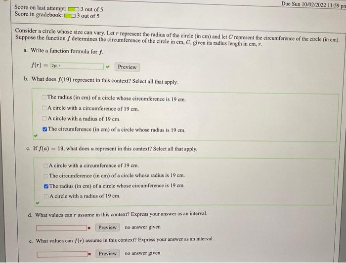 Solved Score on last attempt: 3 out of 5 Score in gradebook: | Chegg.com