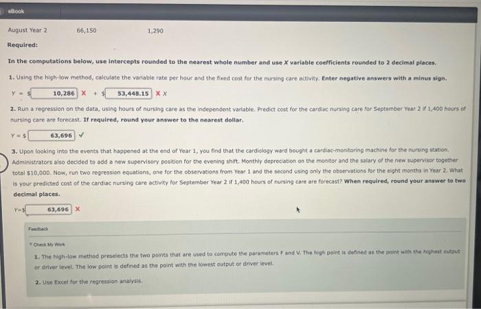 Solved High-Low Method, Scatterplot, Regression Weber Valley | Chegg.com