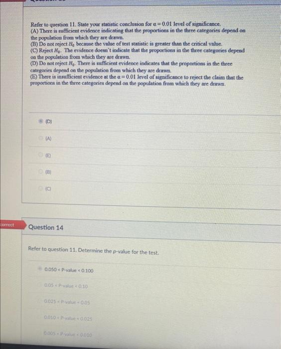 Solved Random samples of 200 observations were selected from | Chegg.com