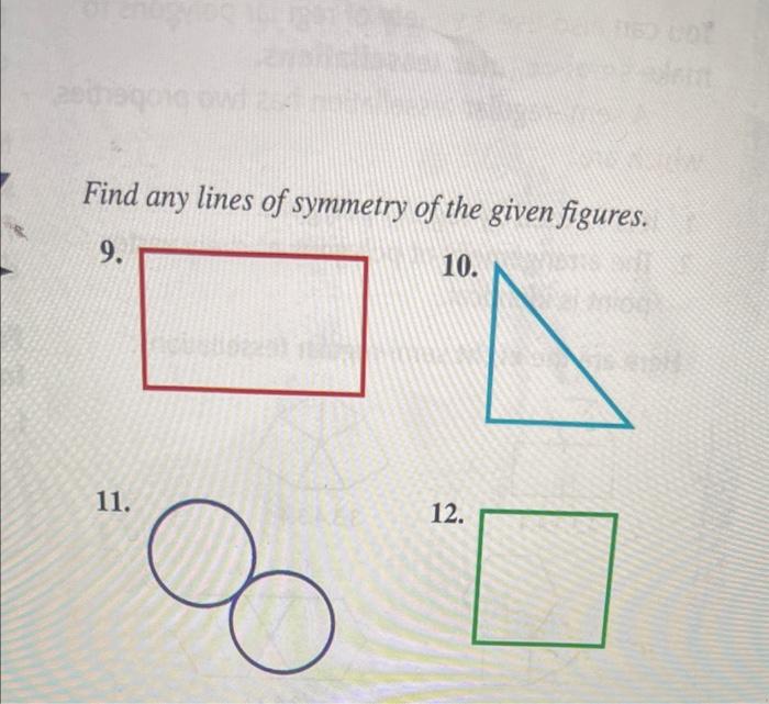 Solved Find the reflection images of the given figures about | Chegg.com