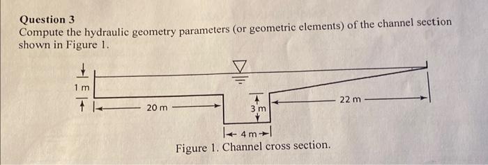 Solved Question 3 Compute the hydraulic geometry parameters | Chegg.com