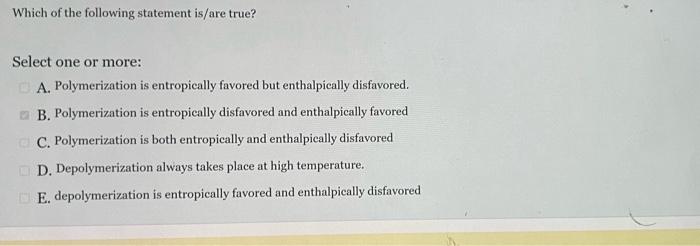 Solved Which of the following statement is/are true? Select | Chegg.com