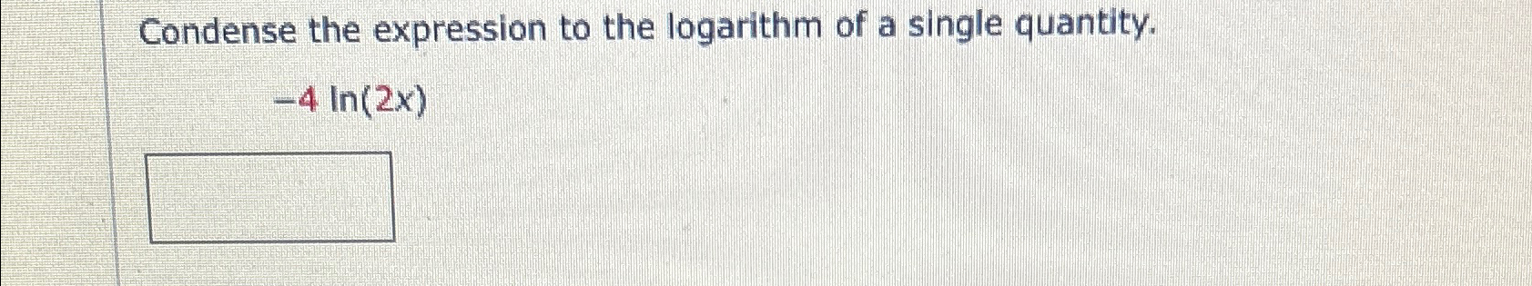 Solved Condense the expression to the logarithm of a single | Chegg.com