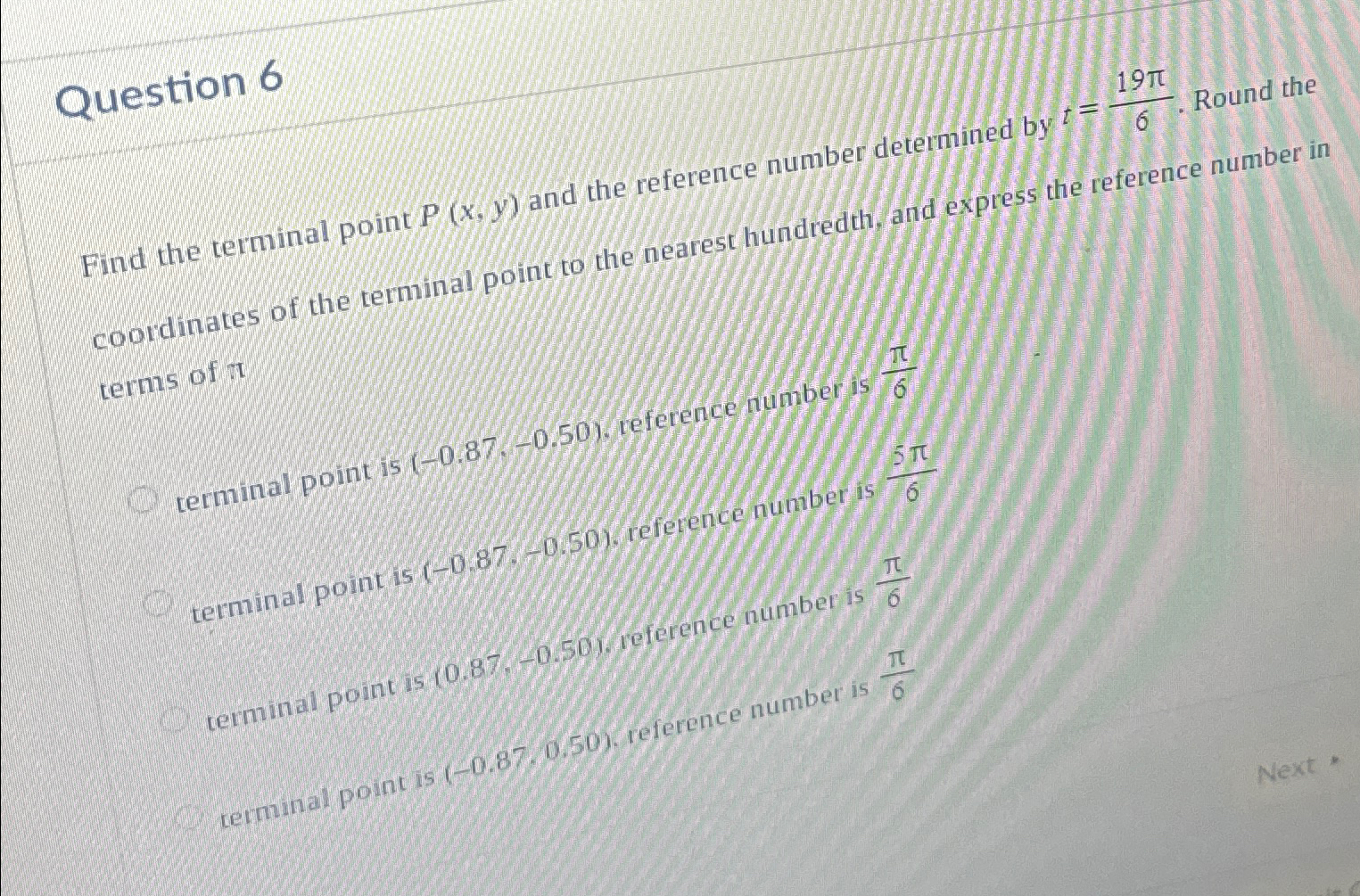Solved Question 6Find the terminal point P(x,y) ﻿and the | Chegg.com