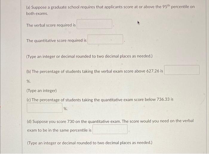 Solved Scores on the verbal Graduate Record Exam (GRE) have | Chegg.com