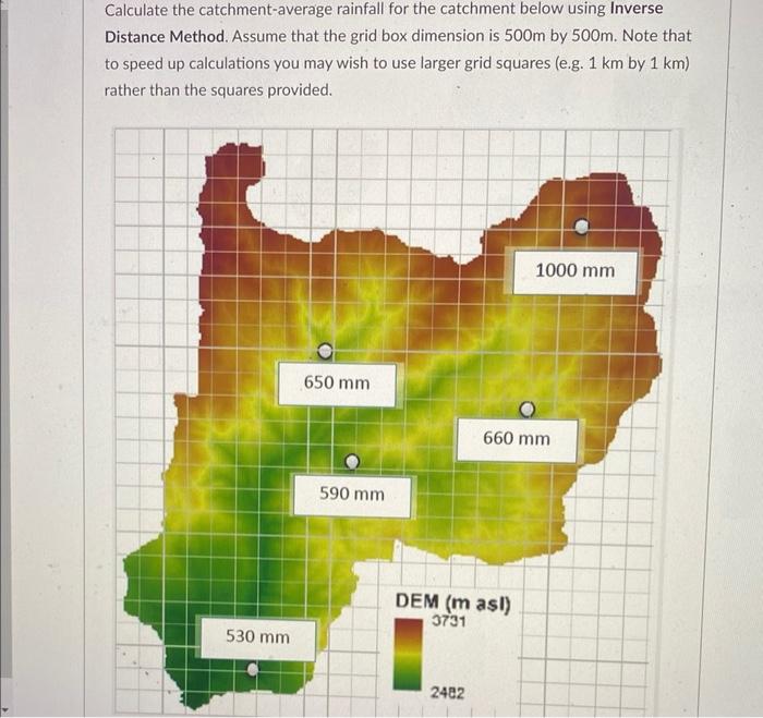 Solved Calculate the catchment-average rainfall for the | Chegg.com