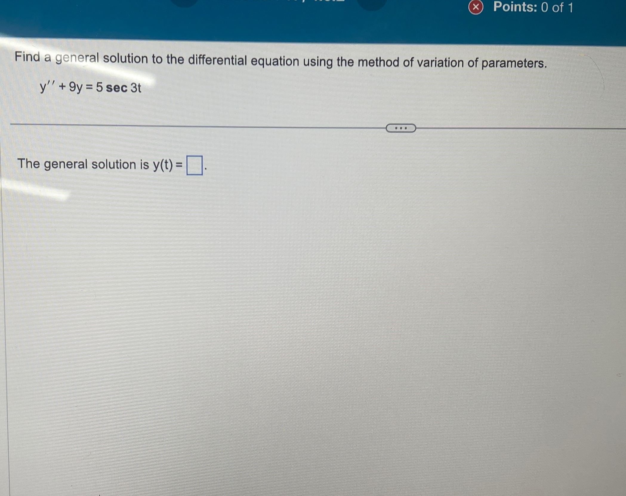 Solved Find a general solution to the differential equation | Chegg.com