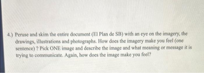 4.) Peruse and skim the entire document (El Plan de | Chegg.com