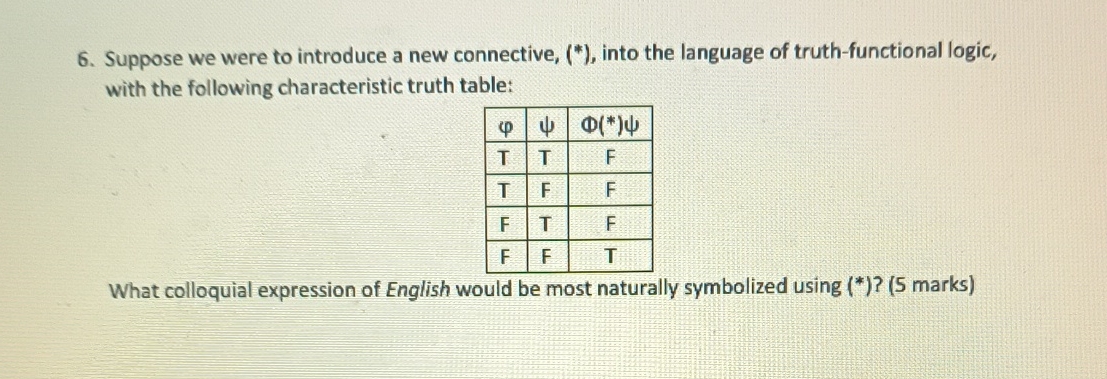 Solved Suppose we were to introduce a new connective, (*), | Chegg.com