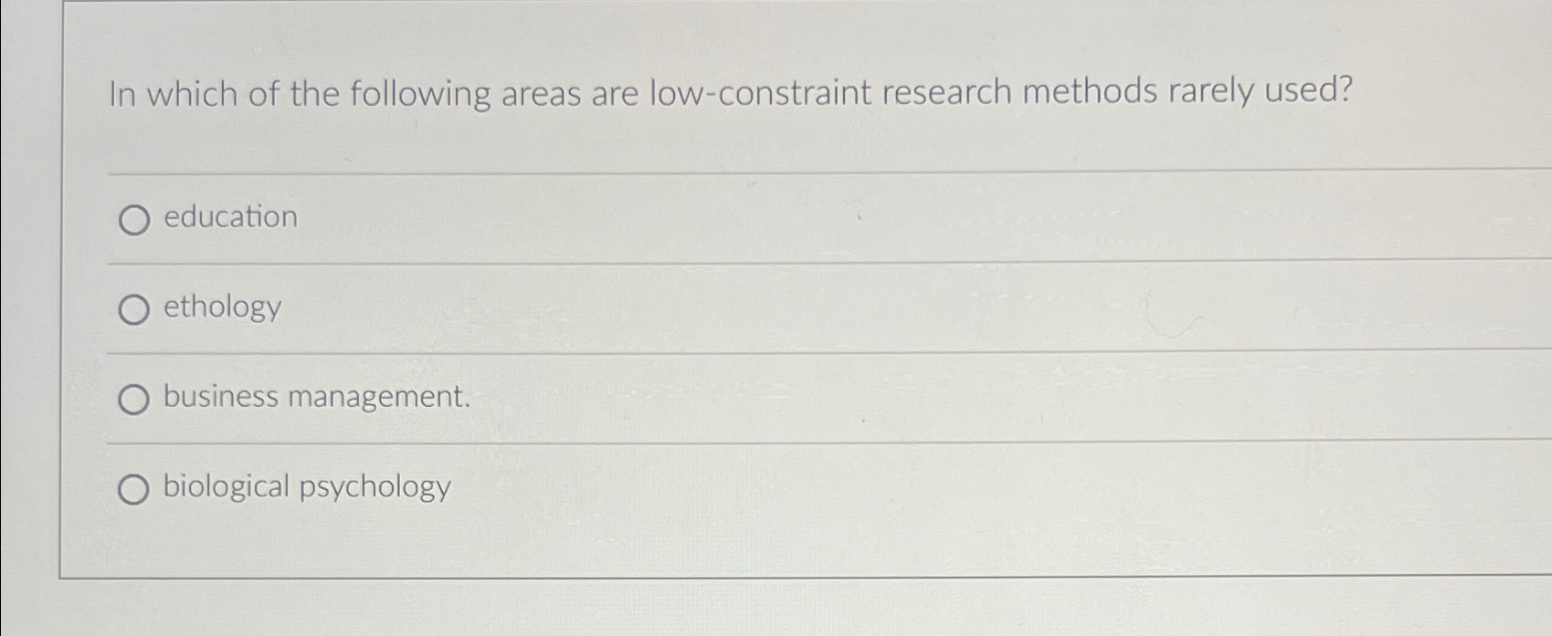 Solved In which of the following areas are low-constraint | Chegg.com