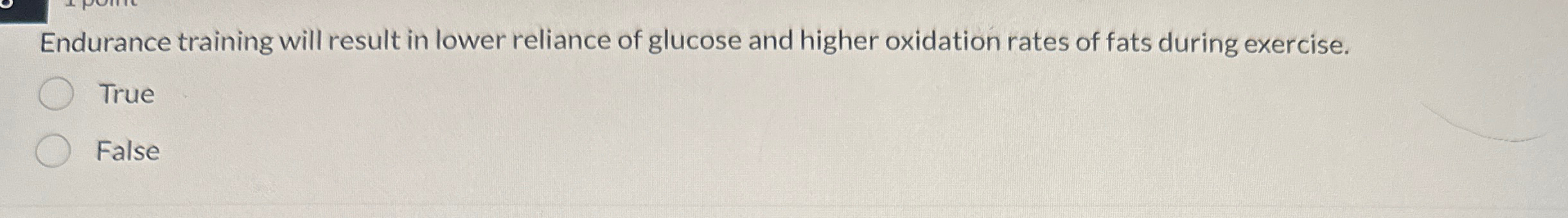 Solved Endurance training will result in lower reliance of | Chegg.com
