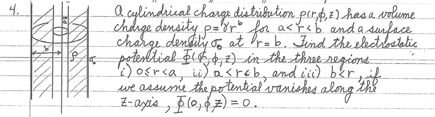 Solved A Cylindrical Charge Distribution ρ R φ Z has A