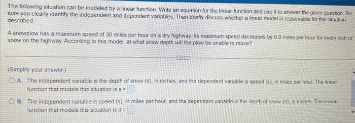 Solved The following situation can be modeled by a linear | Chegg.com