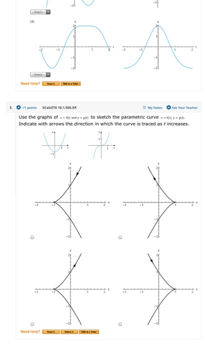 Solved 00441 1424 Match the graphs of the parametric | Chegg.com