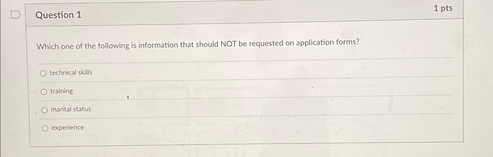 Solved Question 11 ﻿ptsWhich one of the following is | Chegg.com
