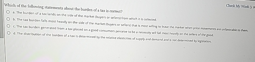 Solved Which of the following statements about the burden of | Chegg.com