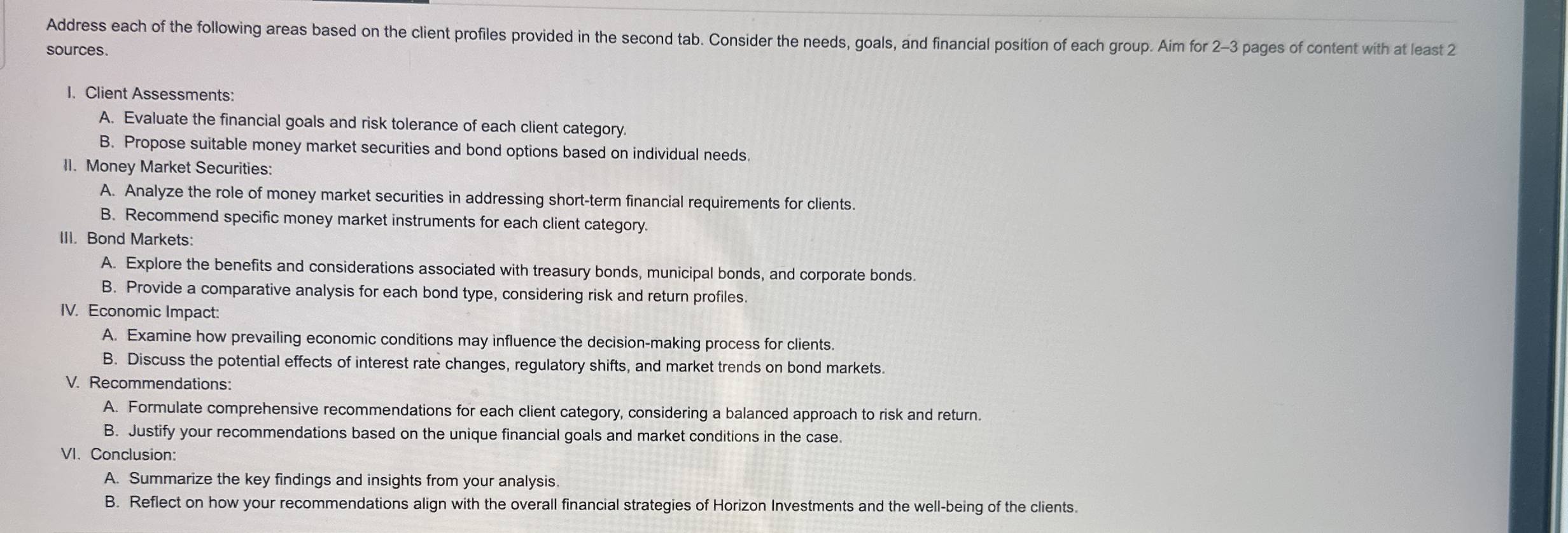 Solved Address each of the following areas based on the | Chegg.com