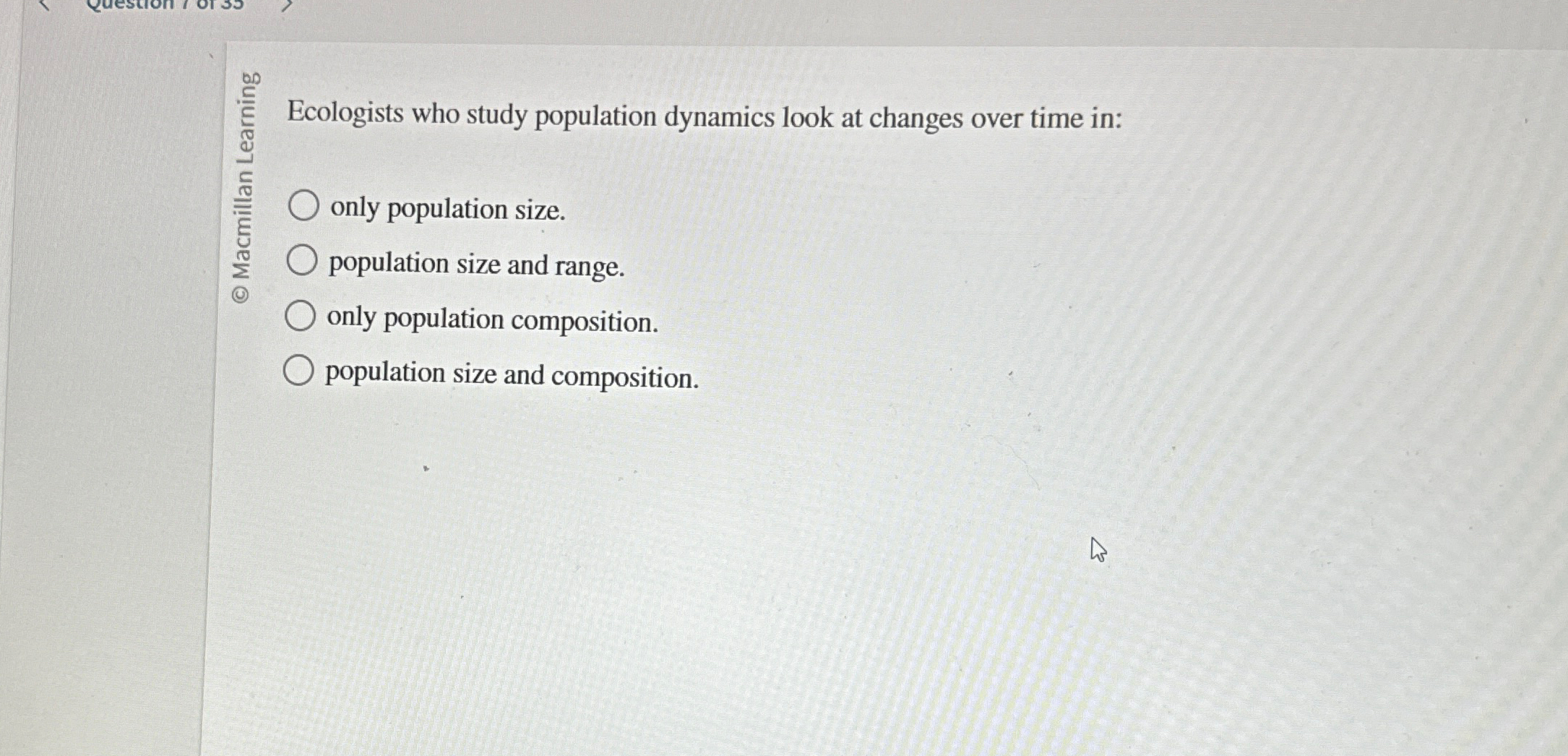 Solved Ecologists who study population dynamics look at | Chegg.com