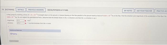 Solved force is 1.3x10^-5 winf exerts force of 0.620x10^-6 N | Chegg.com