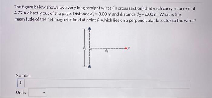 Solved The figure below shows two very long straight wires | Chegg.com