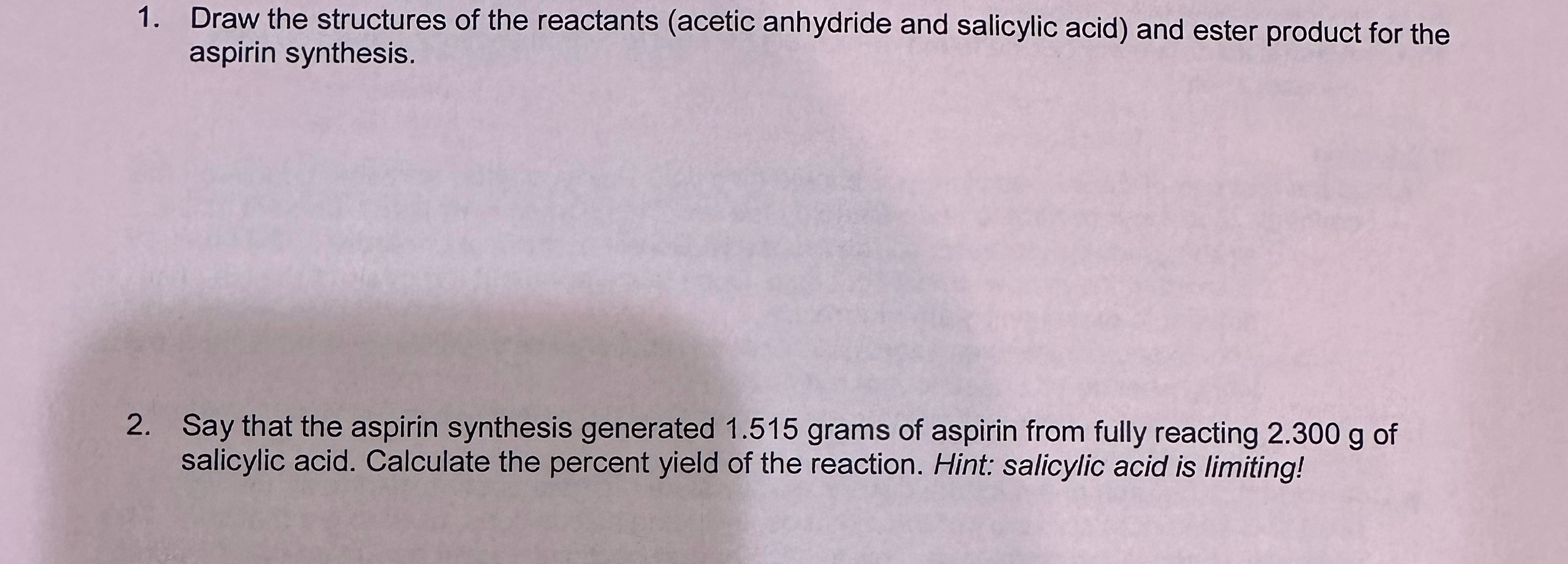 Solved Draw the structures of the reactants (acetic | Chegg.com