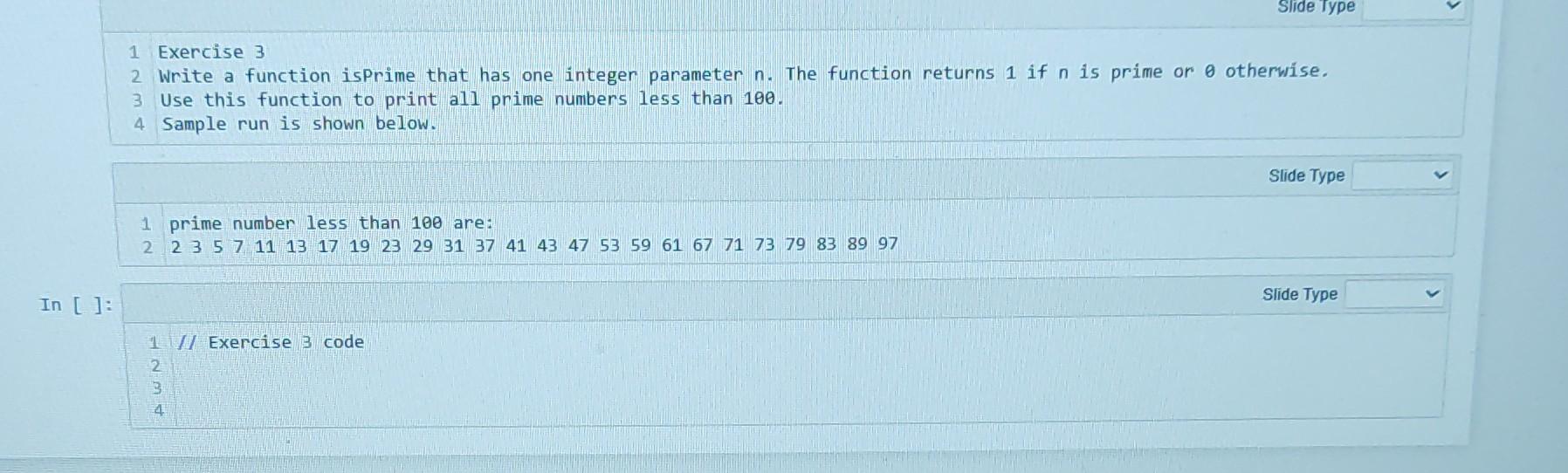 1 Exercise 3 Write A Function Isprime That Has One