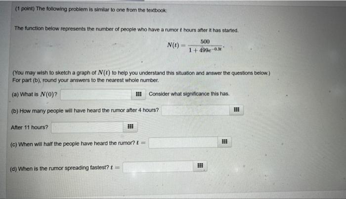 Solved (1 point) The following problem is similar to one | Chegg.com