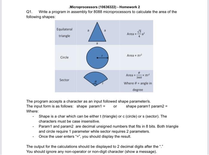 Solved Microprocessors (10636322) - Homework 2 Q1. Write a | Chegg.com