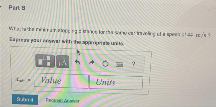 Solved The minimum stopping distance for a car traveling at | Chegg.com