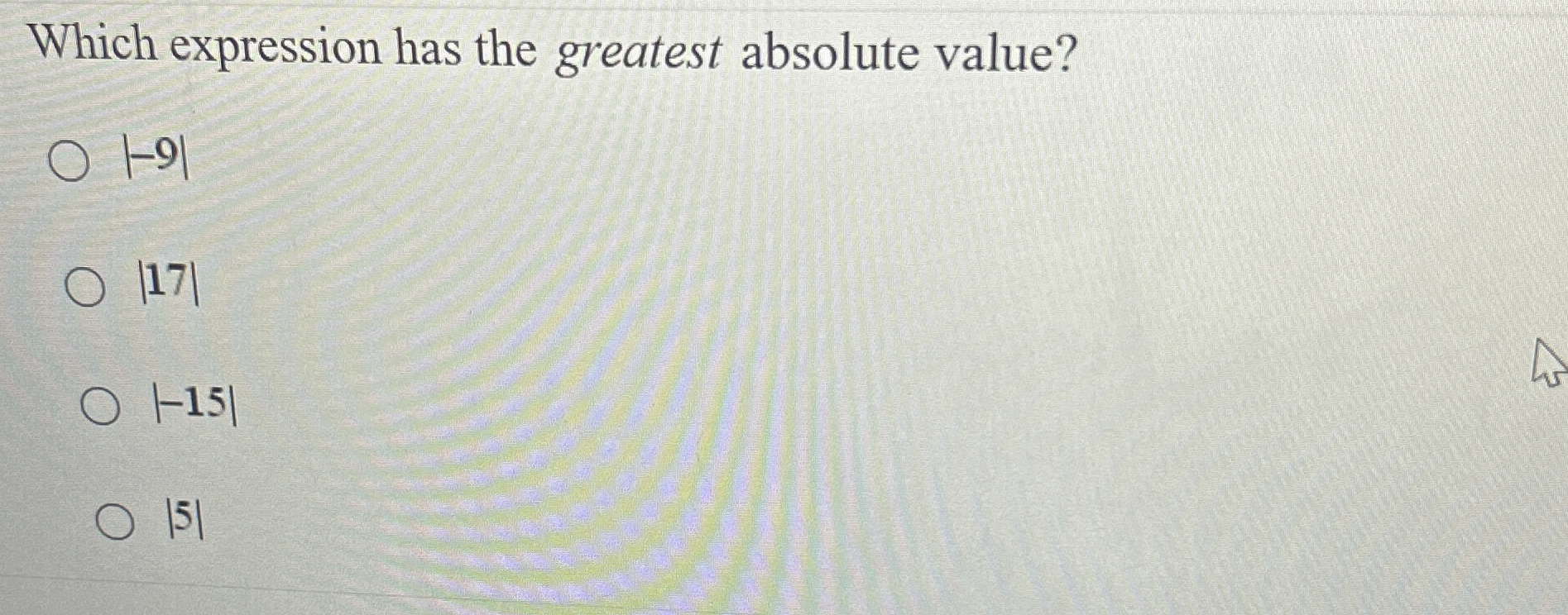 Solved Which expression has the greatest absolute | Chegg.com