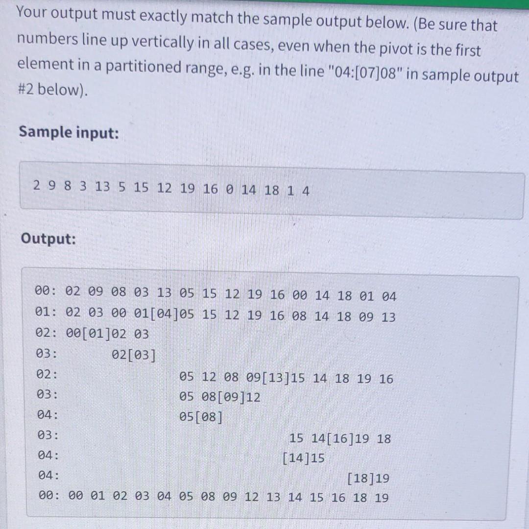 Solved Sample input \#2: | Chegg.com