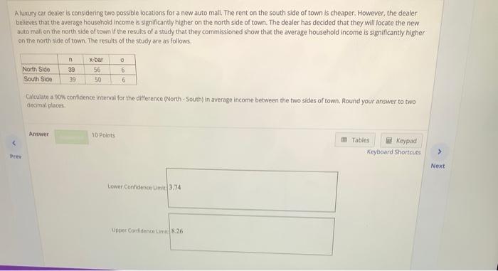 Solved A luxury car dealer is considering two possible | Chegg.com