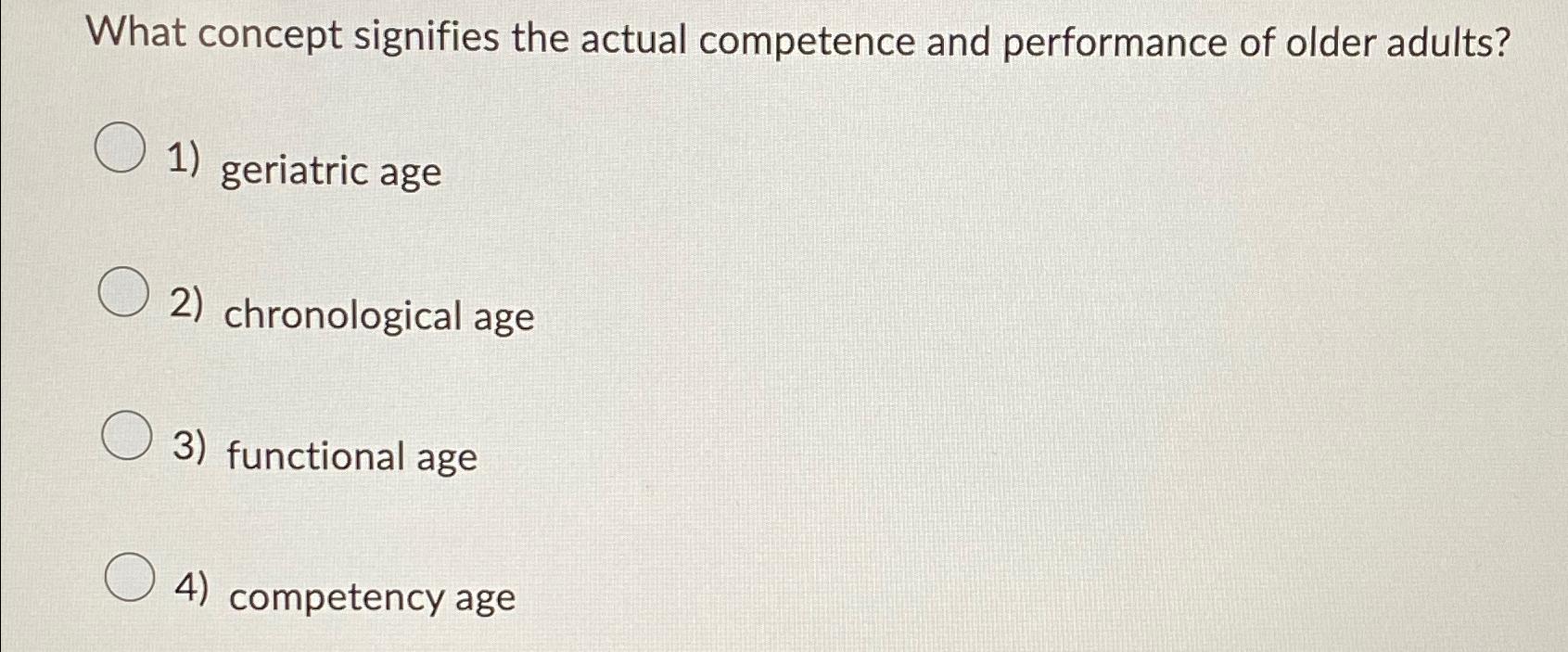 Solved What concept signifies the actual competence and | Chegg.com