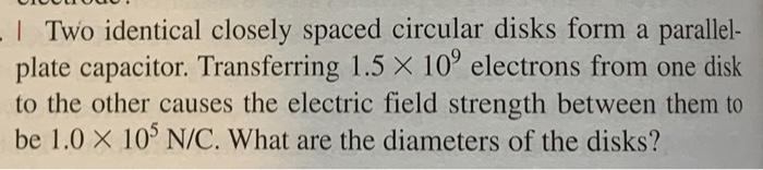 Solved | Two identical closely spaced circular disks form a | Chegg.com
