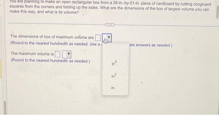 Solved You are planning to make an open rectangular box from | Chegg.com