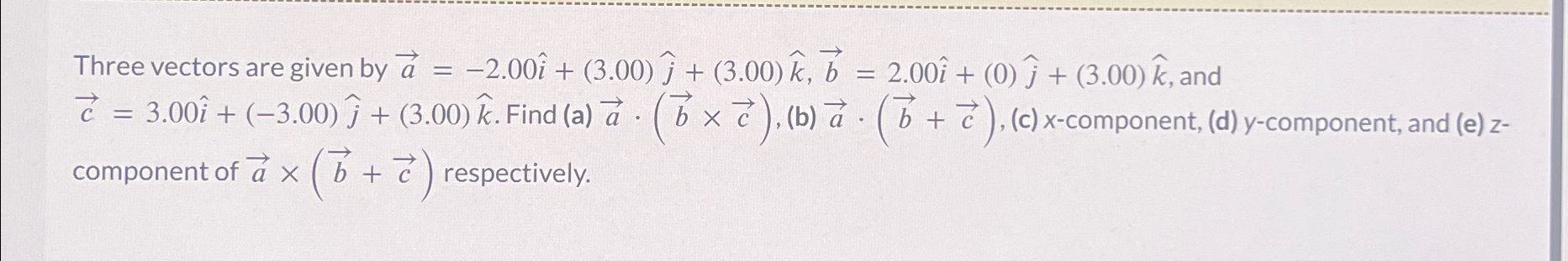 Solved Three vectors are given by | Chegg.com