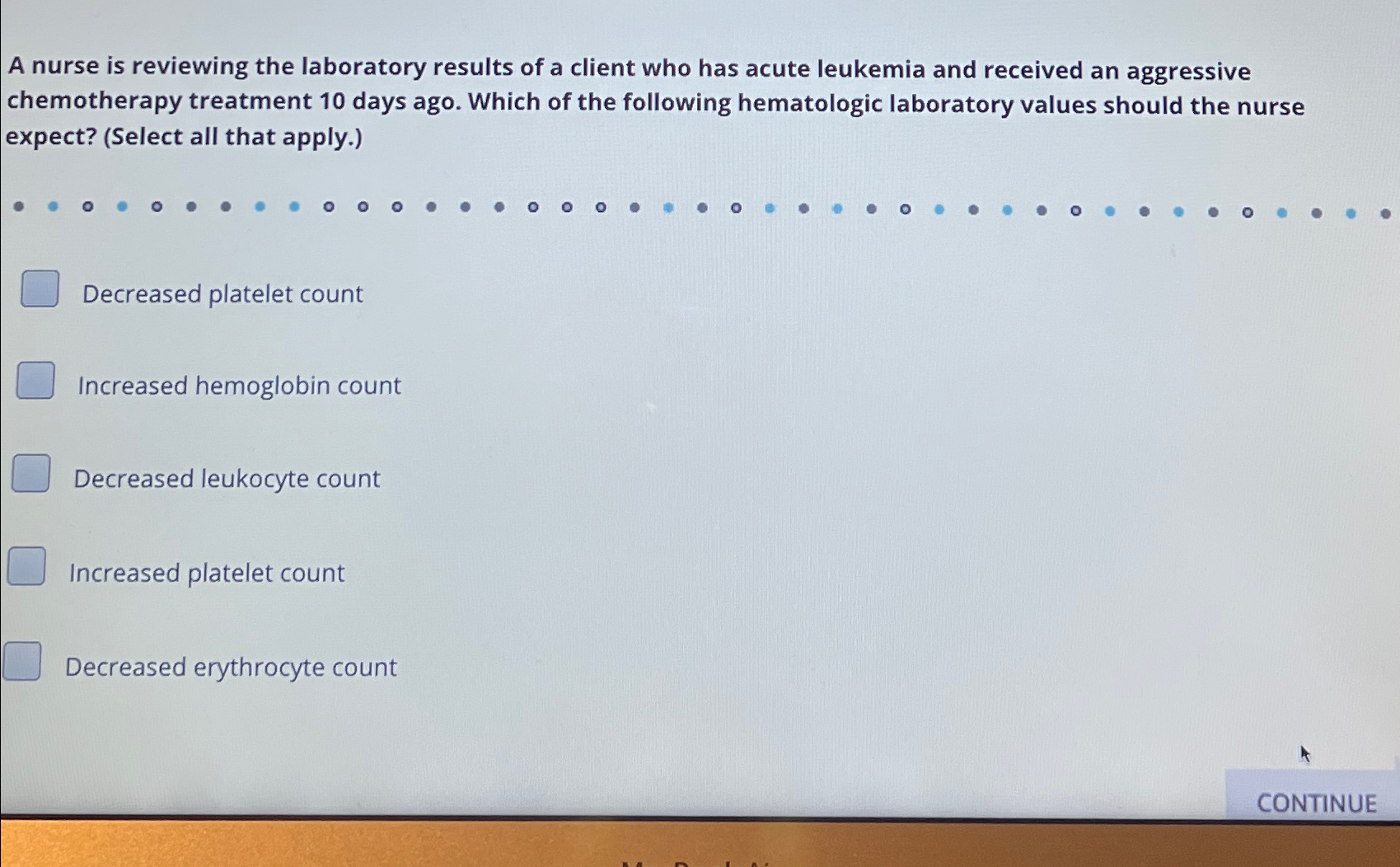 Solved A nurse is reviewing the laboratory results of a | Chegg.com